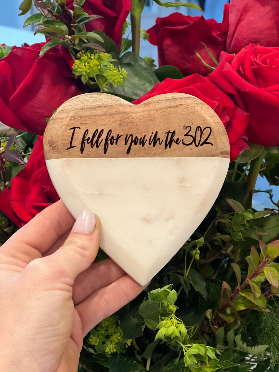 “I fell for you in the 302” Marble Coaster – Happy Camper Design Co.