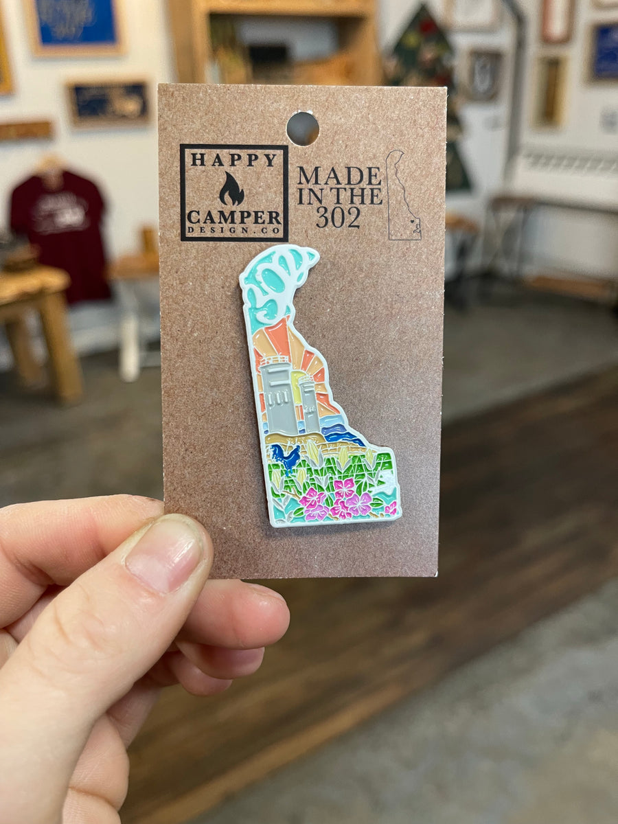 Delaware Enamel Pin – Happy Camper Design Co.